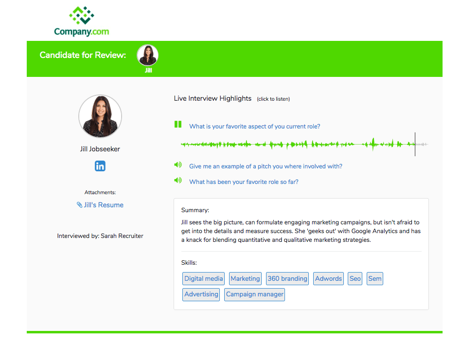 Honeit Interview Software - Digital Phone Interview Technology